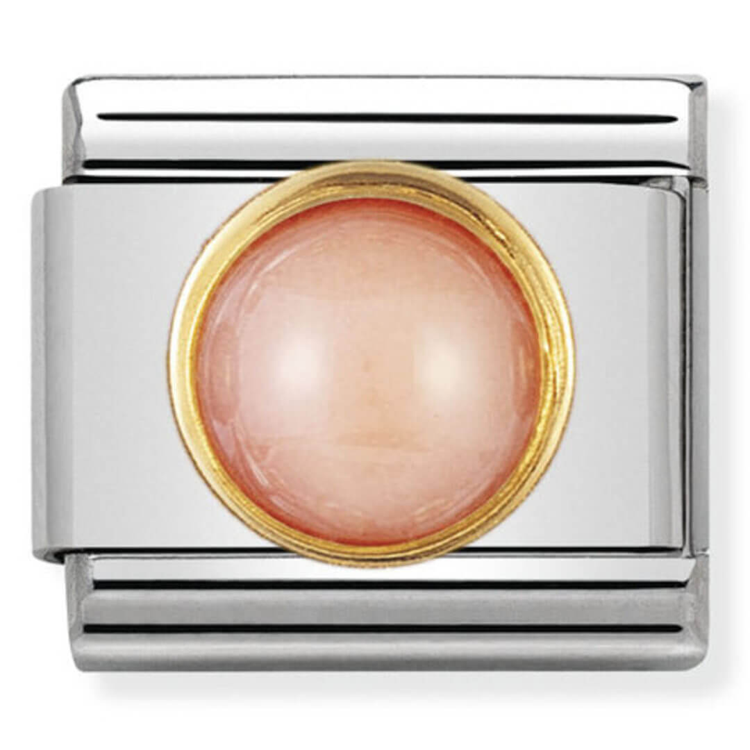 Nomination Gold Round Pink Coral - Christopher George Jewellers