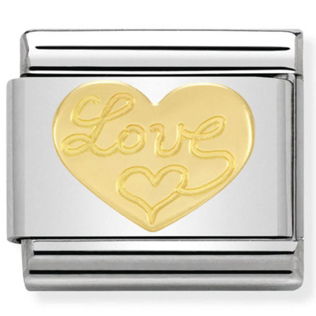 Nomination Gold Heart With Love - Christopher George Jewellers