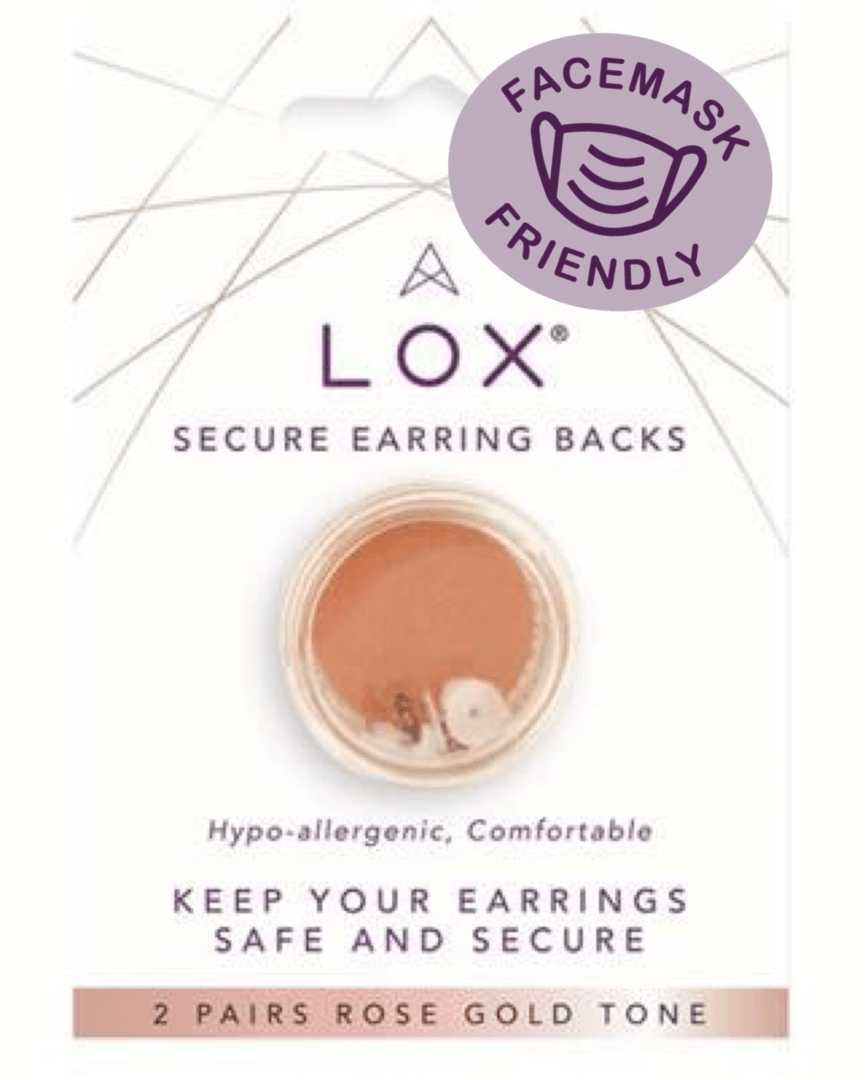 LOX Secure Earring Backs 2 Packs - Rose Colour - Christopher George ...