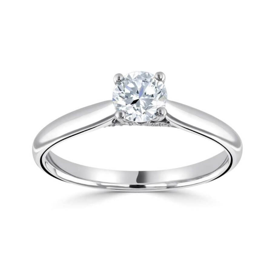 Demure - Platinum Diamond engagement ring with 1.01ct Square Princess ...