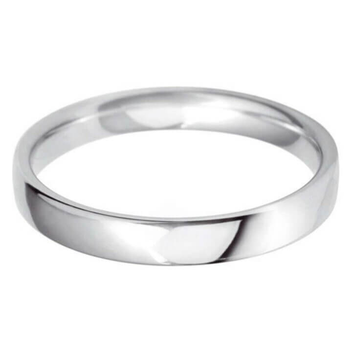 18ct White Gold 3mm Classic Court Wedding Band - Christopher George ...