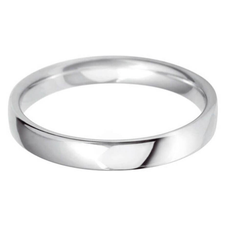 18ct White Gold 3mm Classic Court Wedding Band - Christopher George ...