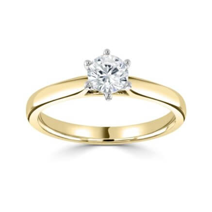 Darling - 18ct Yellow Gold Diamond engagement ring with 0.50ct Round ...