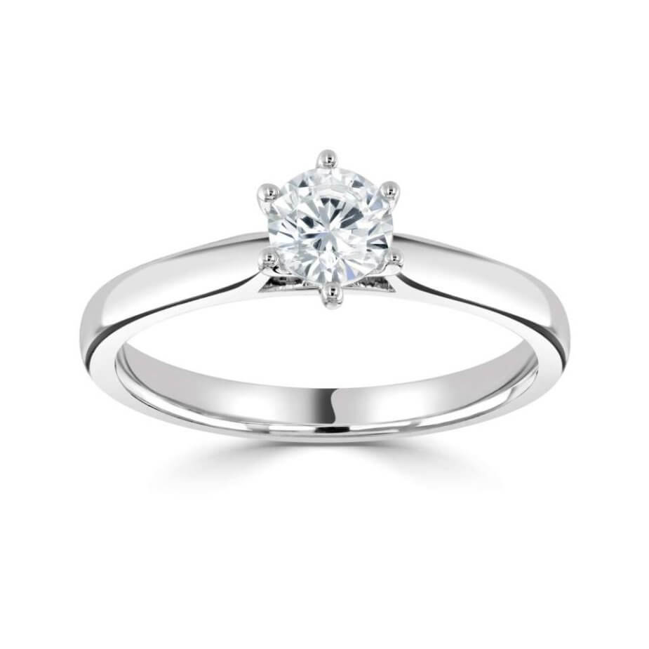 Pre-Owned 1.00ct Round Brilliant cut Diamond Classic Engagement ring ...