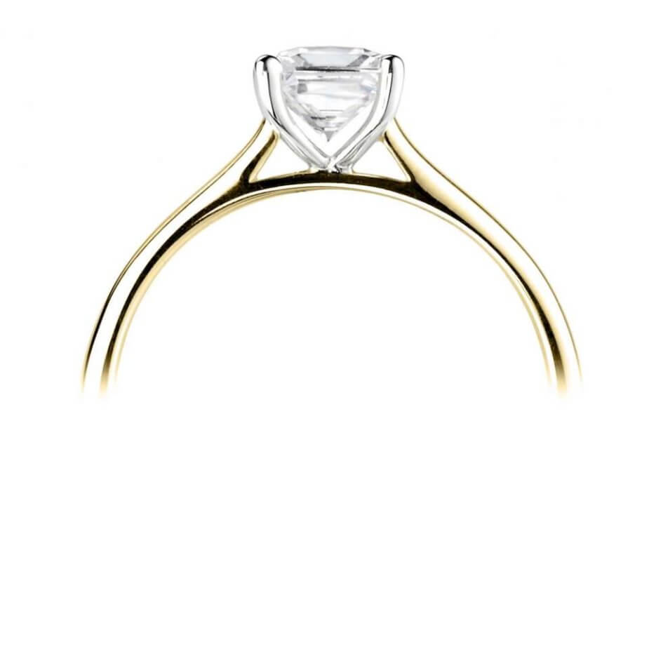 Dearest - 18ct Yellow Gold Diamond engagement ring with 0.32ct Square ...