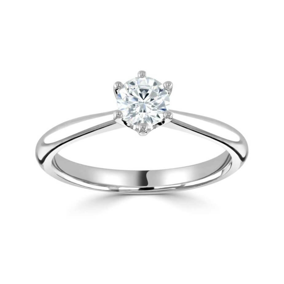 Dearest - 18ct Yellow Gold Diamond engagement ring with 0.32ct Square Princess cut Diamond ...