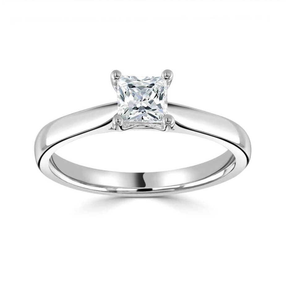Demure - Platinum Diamond engagement ring with 1.01ct Square Princess ...