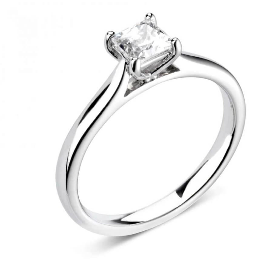 Demure - Platinum Diamond engagement ring with 1.01ct Square Princess ...