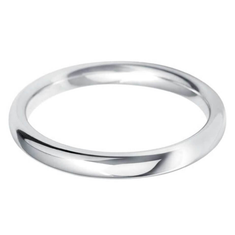 Platinum 2.5mm Luxury Court Wedding Band - Christopher George Jewellers