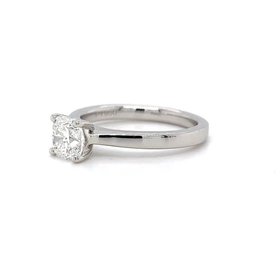 Pre-Owned 1.01ct Cushion cut Diamond Classic Engagement ring set in ...