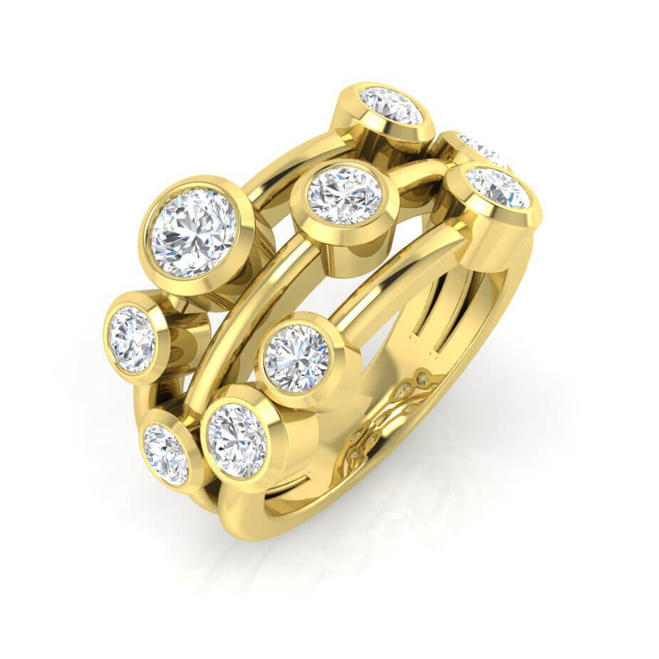 Pre-Owned Diamond Scatter ring made in 18ct Yellow Gold - Christopher ...